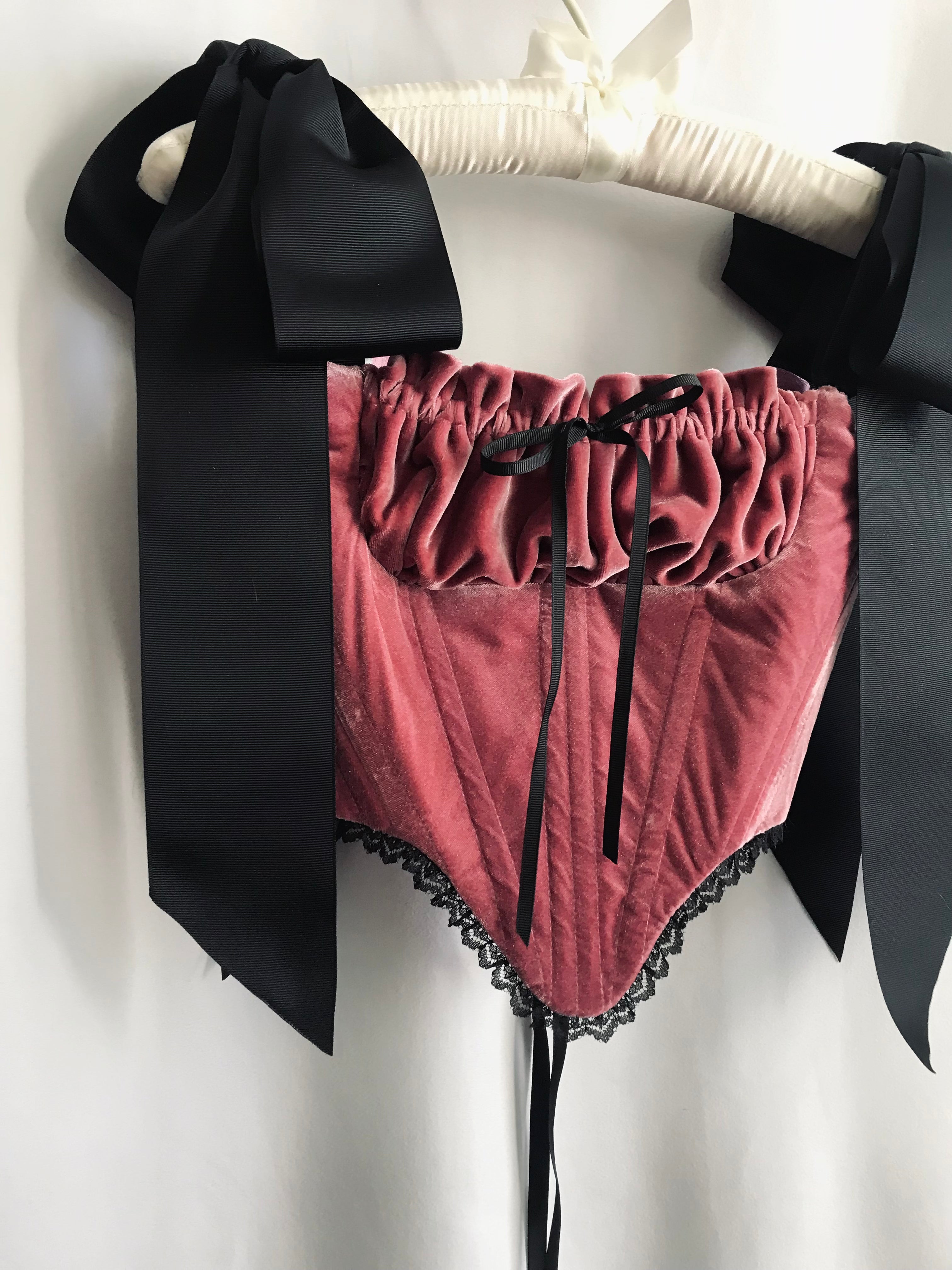 Rose Velvet Ruched Open-bust Corset – Swayed Stature